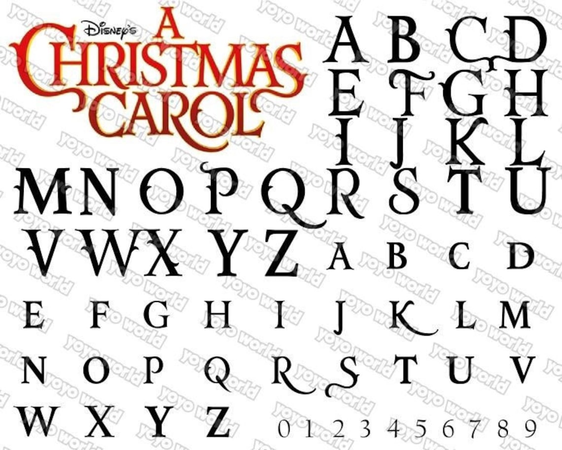 Christmas Carol Font, Christmas Carol Svg, Christmas Carol Font Svg ...