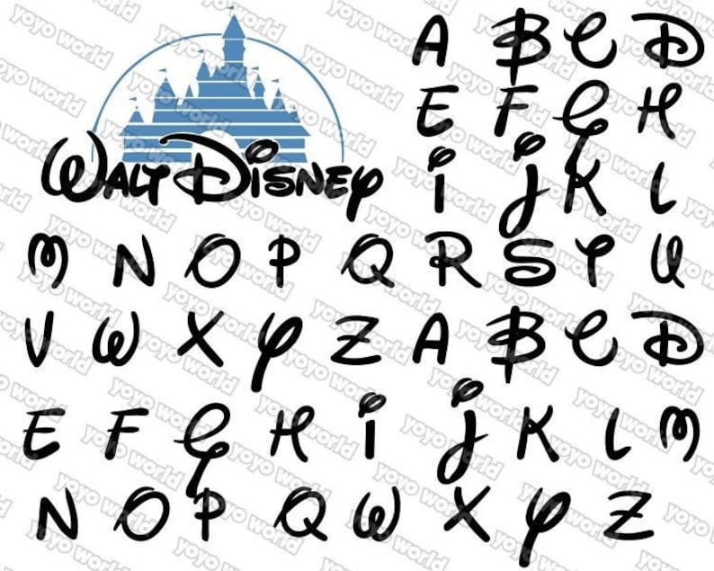 Police disney lettres de police disney police disney svg - Etsy France