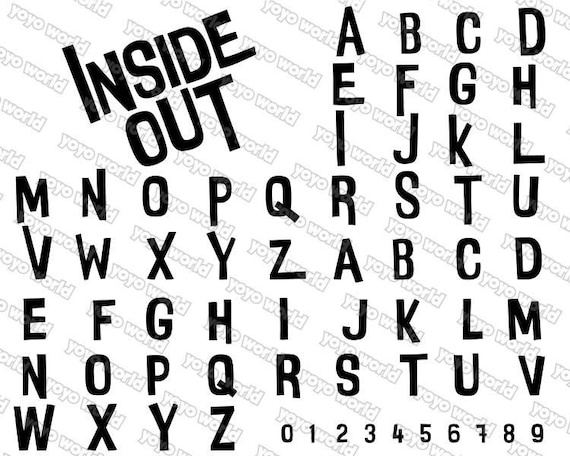 Inside Out Font Inside Out Svg Inside Out Font Svg Inside | Etsy