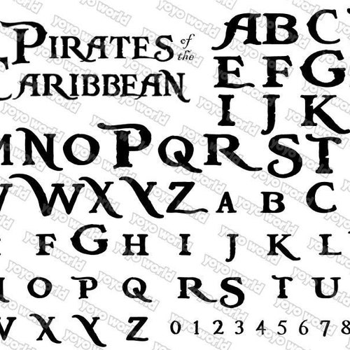 Pirates of the Caribbean Font Pirates Font Pirates of the - Etsy Israel