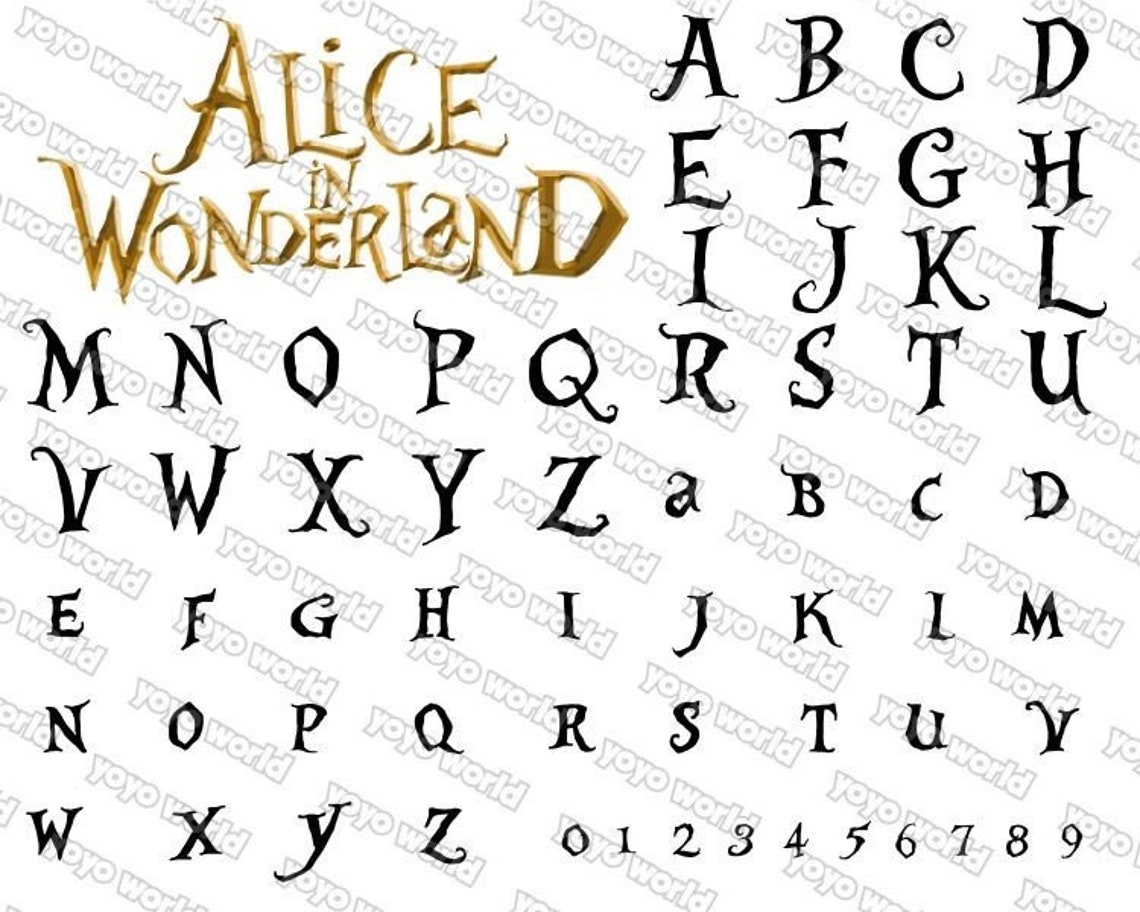Alice Font Alice in Wonderland Font Alice Font Alice in - Etsy Australia