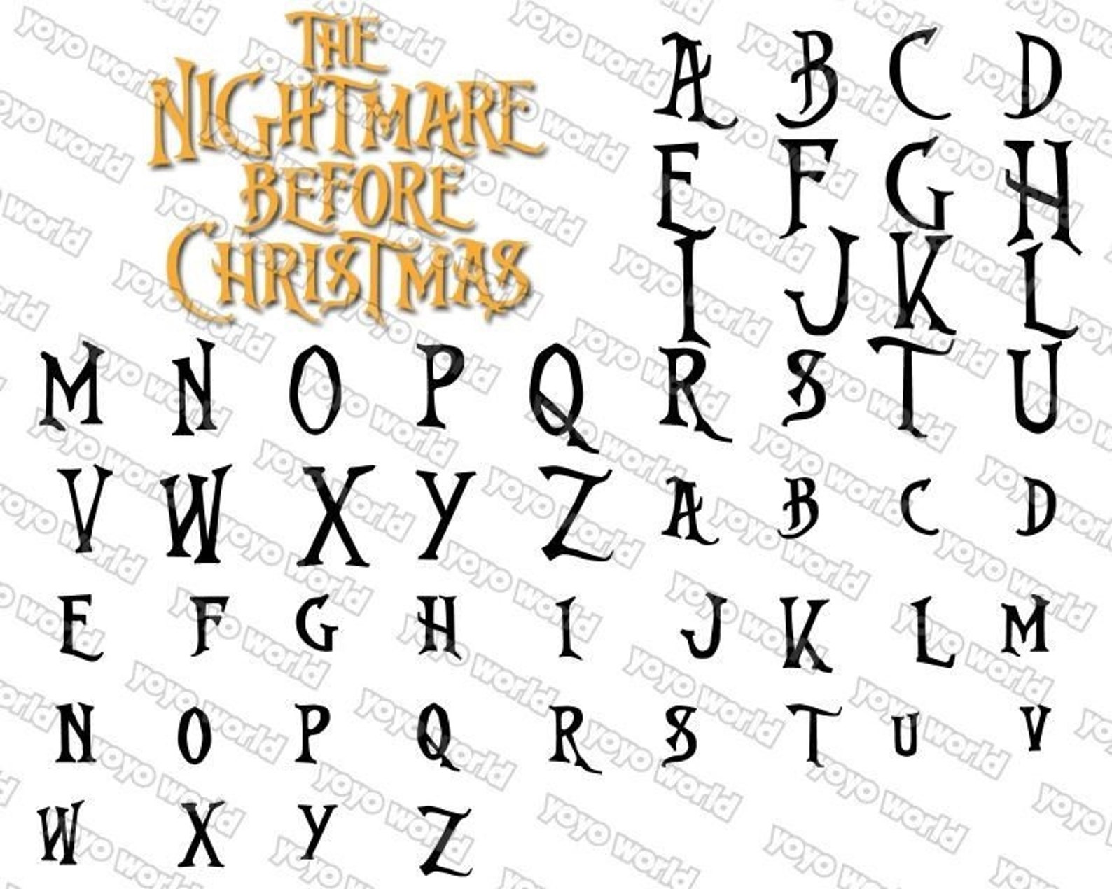 Christmas Font, Nightmare Before Christmas Font, Nightmare Before ...