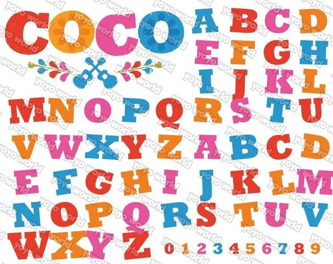 Alfabeto Coco Coco svg Disney svg Película Coco día de - Etsy México