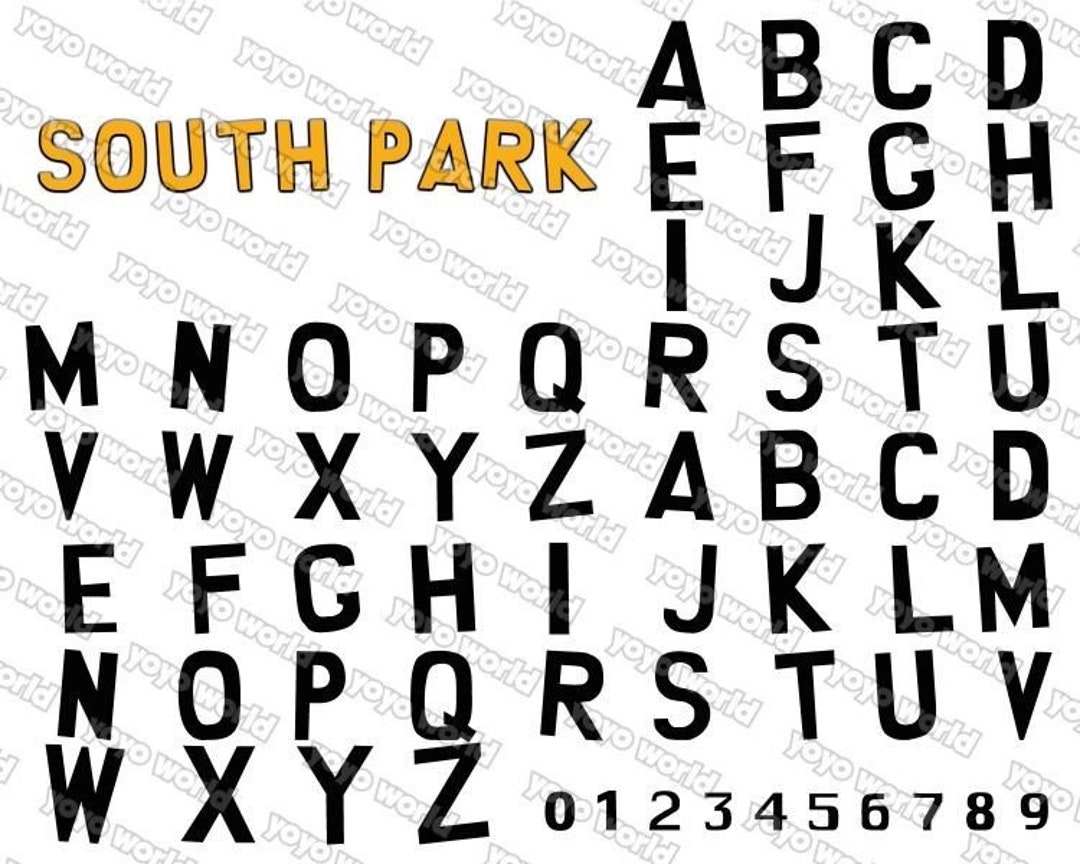 South Park Font, South Park Svg, South Park Font Svg, South Park Font ...