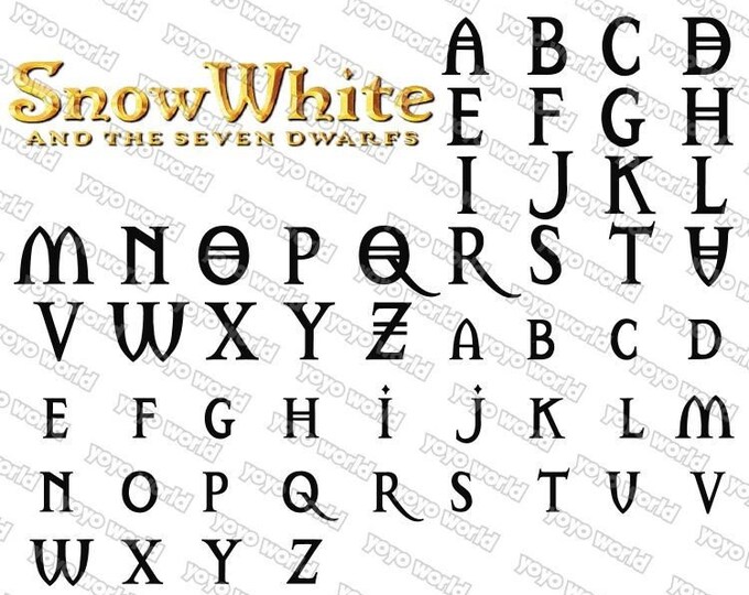 Snow White Machine Embroidery, PNG and SVG Font 3 Sizes BX Fonts - Etsy