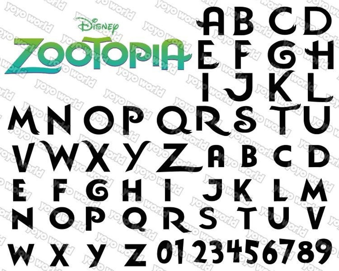 Zootopia font zootopia svg zootopia font svg zootopia font | Etsy