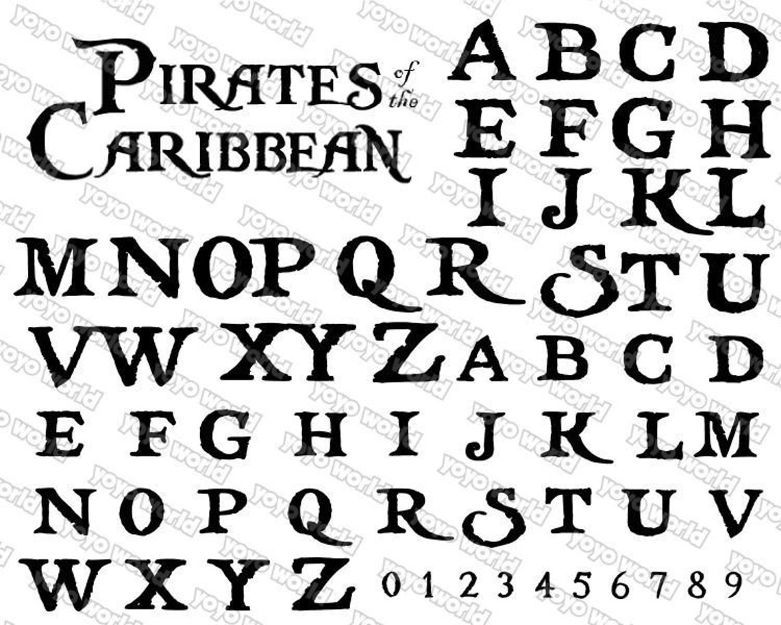 Pirates of the Caribbean Font Pirates Caribbean Svg Pirates - Etsy ...