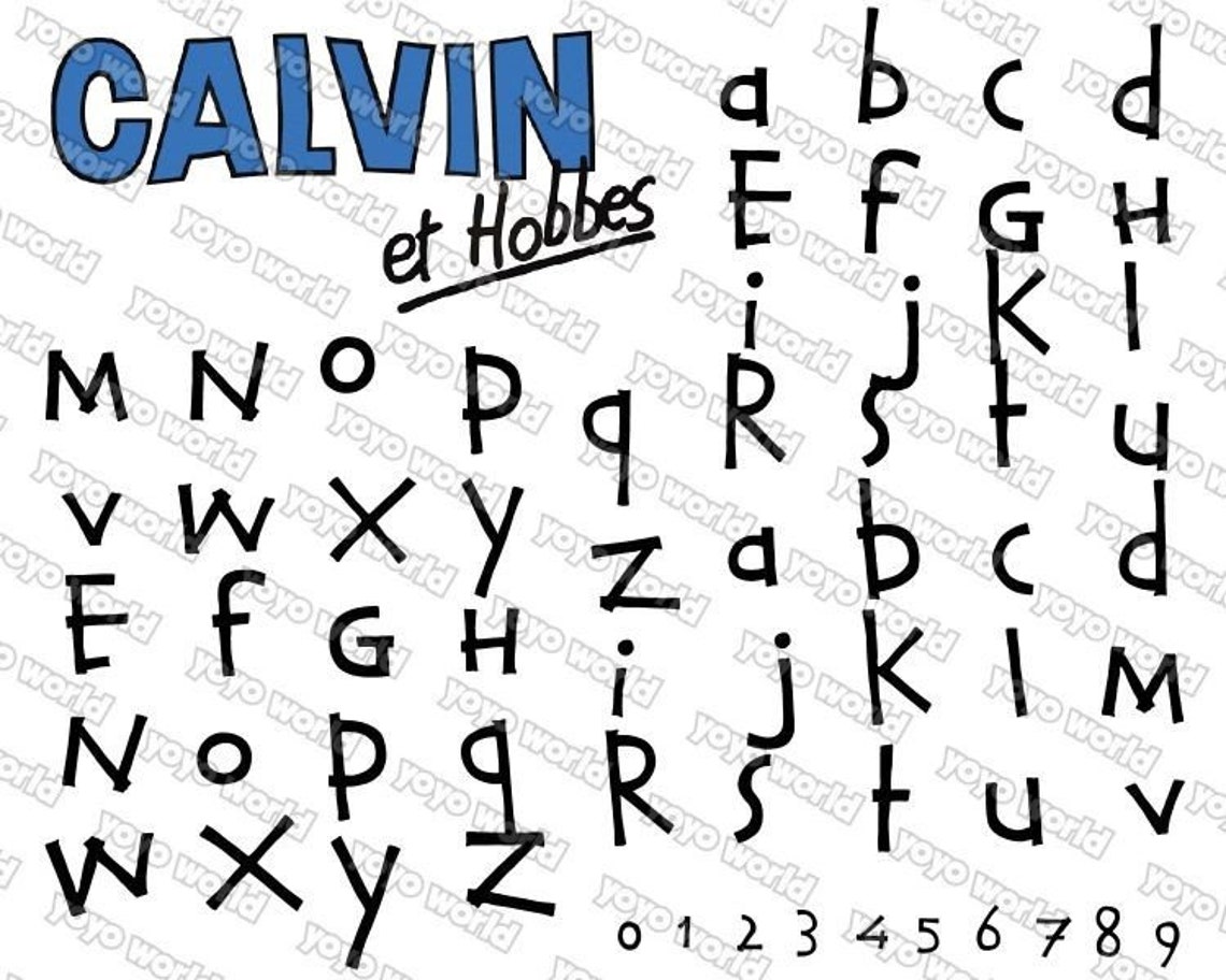 Calvin and Hobbes Font Calvin and Hobbes Svg Calvin and - Etsy