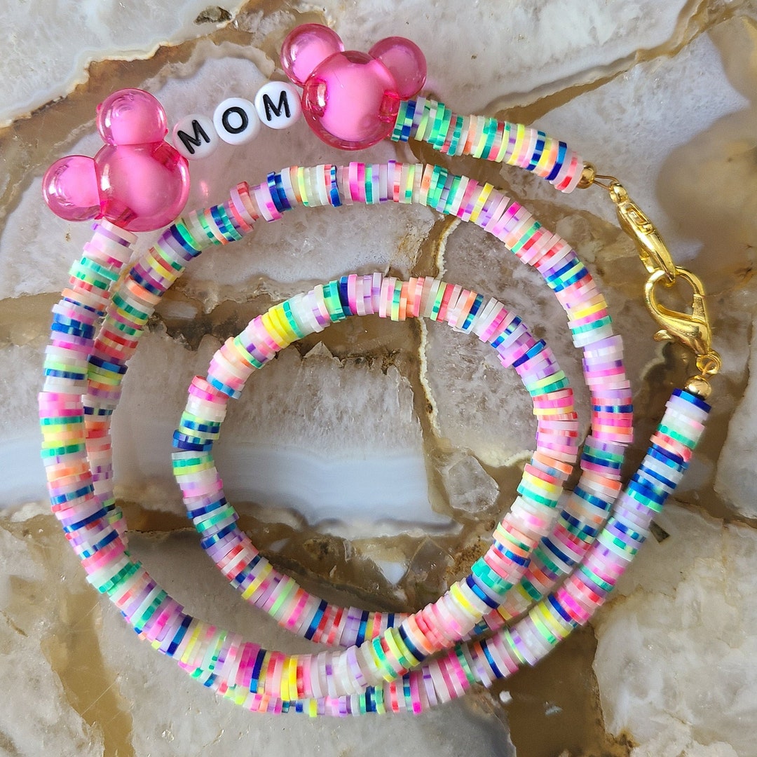 Personalisierte Micky Maus Disney Perlen Brillenkette mit Bunten ...