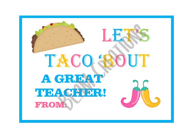 Let's Taco 'bout A Great Teacher - Tags - Etsy