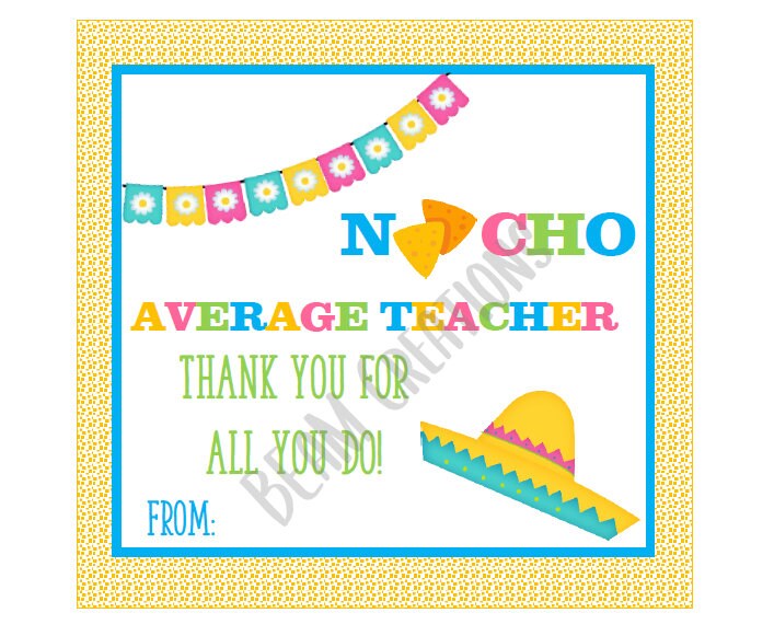 Taco Bundle - Teacher Thank You / Appreciation Cards - Etsy