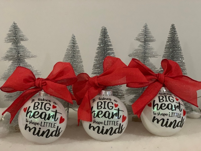 Christmas Teacher Ornament, Ball Ornament, Personalized Ornament ...