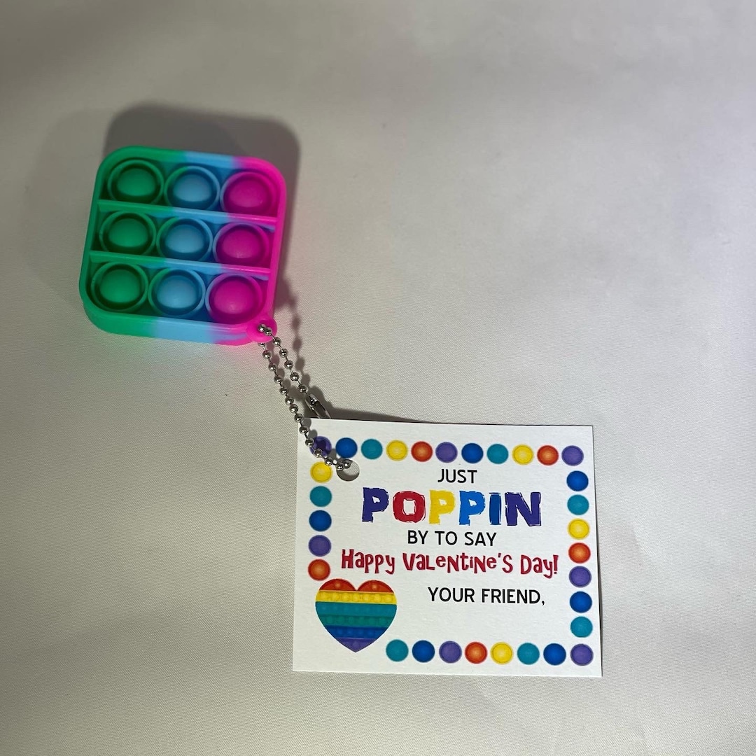 Pop It Valentine Day Cards - Rainbow - Etsy