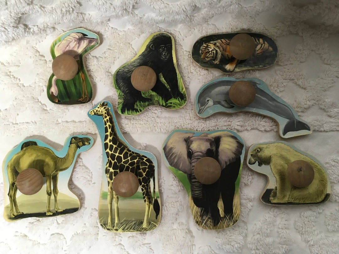Jungle/zoo Animal Wood Puzzle Pieces for Crafting - Etsy