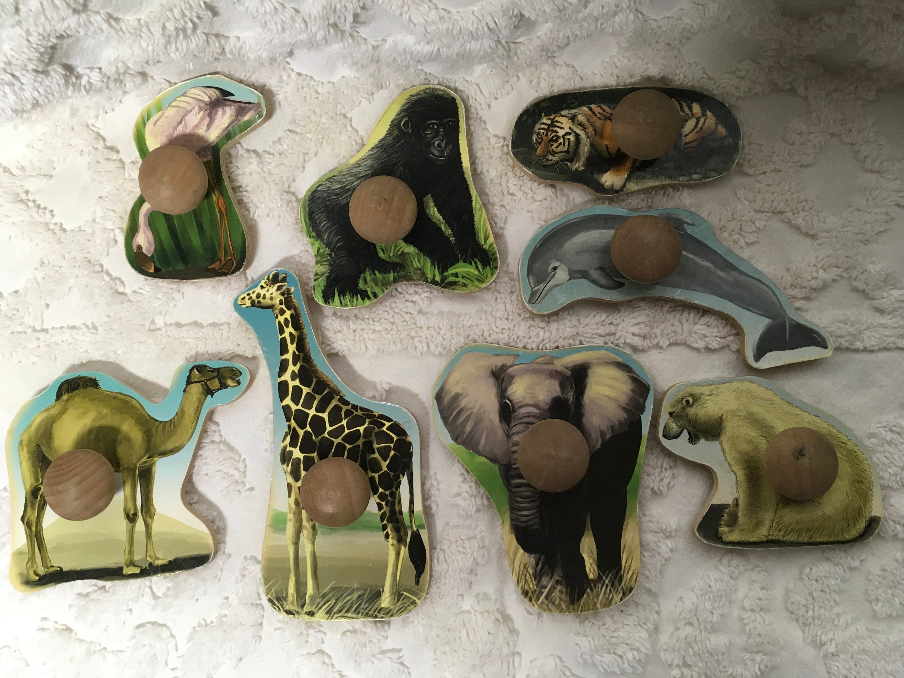Jungle/zoo Animal Wood Puzzle Pieces for Crafting - Etsy