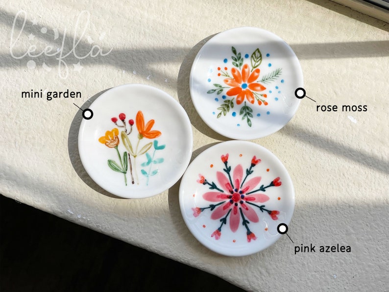 Handmade Hand-painted Mini Circle Plate Jewelry Trinket - Etsy