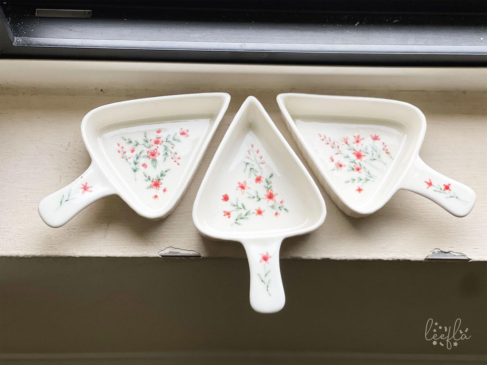 Ceramic Floral Spade Shaped Plate, Raclette Pan Shaped, Blue, Green ...