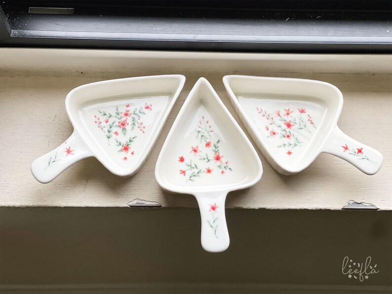 Ceramic Floral Spade Shaped Plate, Raclette Pan Shaped, Blue, Green ...