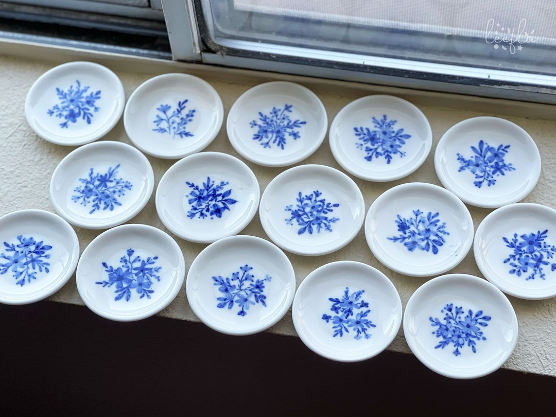 Handmade Hand-painted Mini Circle Plate, Jewelry Trinket, Candle Holder ...