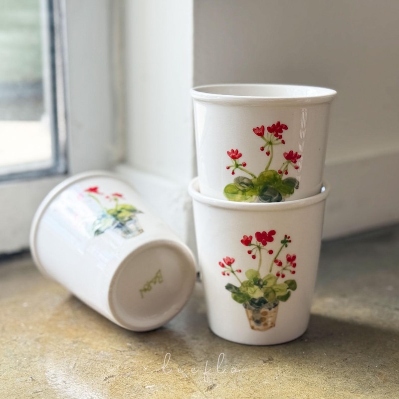Geranium Coffee Mugs - Etsy