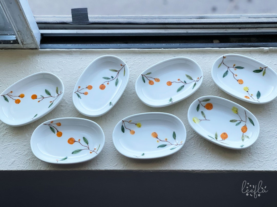 Citrus Mini Oval Plate, Fruits, Orange & Lemon Tree, Trinket Dish - Etsy
