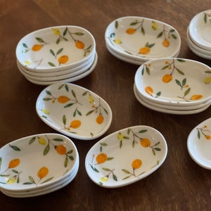 Citrus Mini Oval Plate, Fruits, Orange & Lemon Tree, Trinket Dish - Etsy