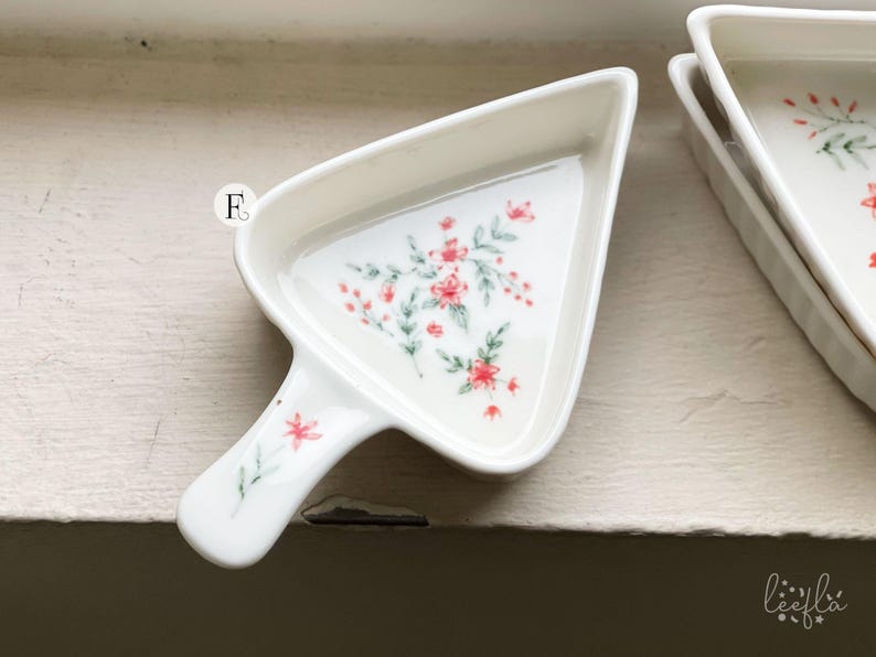 Ceramic Floral Spade Shaped Plate, Raclette Pan Shaped, Blue, Green ...