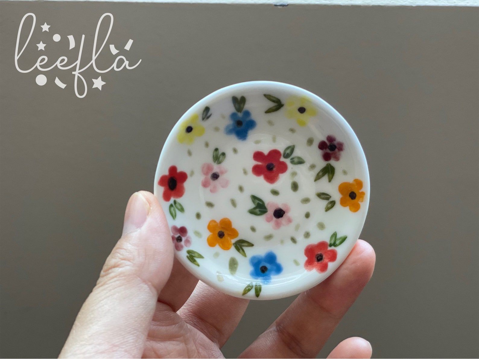 Handmade Hand-Painted Mini Circle Plate Jewelry Plate Candle | Etsy