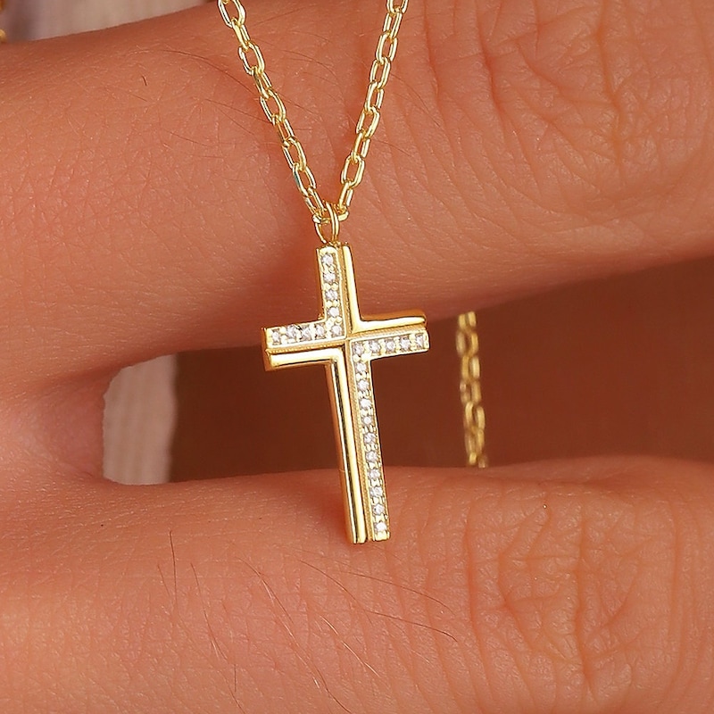 Baptism Baby Cross Necklace - Etsy