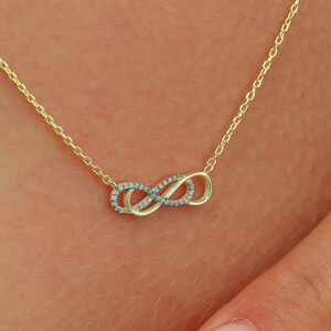 Gold Diamond Infinity Symbol Charm Necklace Minimalist - Etsy