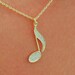 Gold Diamond Treble Clef Music Note Necklace, Music Lover Necklace ...