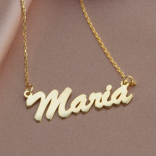 Gold Name Necklace - Etsy