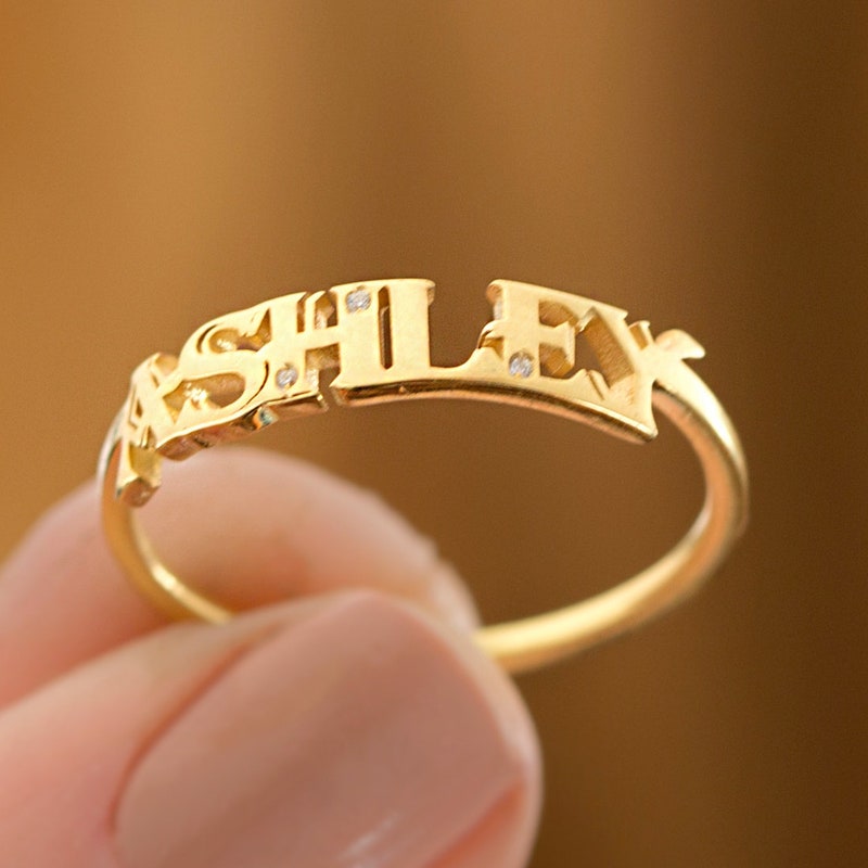 Name Ring Gold - Etsy