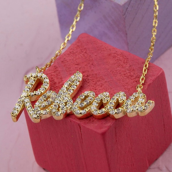 Real Gold Personalized Name Necklace - Etsy