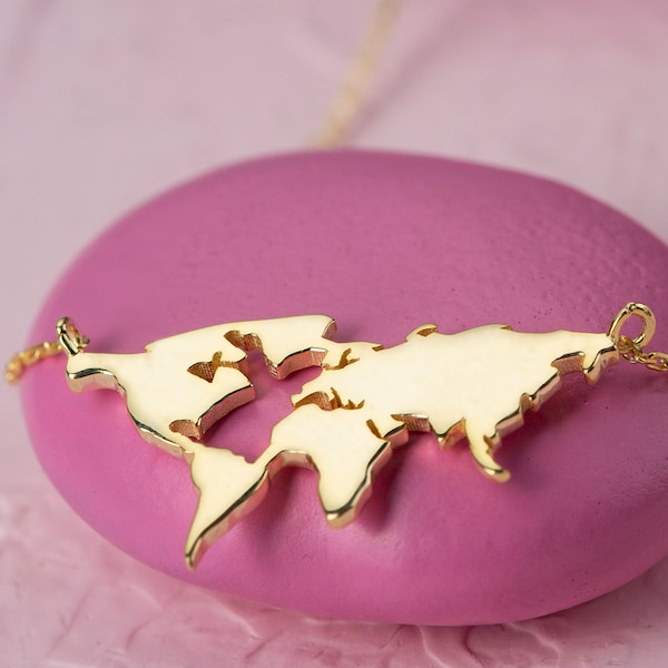 World Map Necklace - Etsy