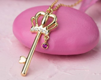 Crown Key Necklace | Etsy