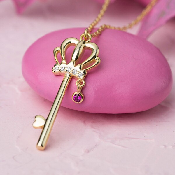Crown Key Necklace - Etsy