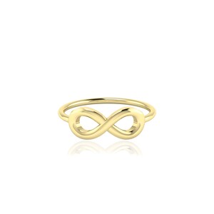14k Solid Gold Infinity Promise Ring, Minimalist Forever Love Ring ...