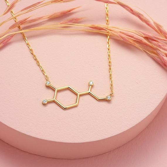 Dopamine Molecule Science Symbol Necklace Best Friend Etsy