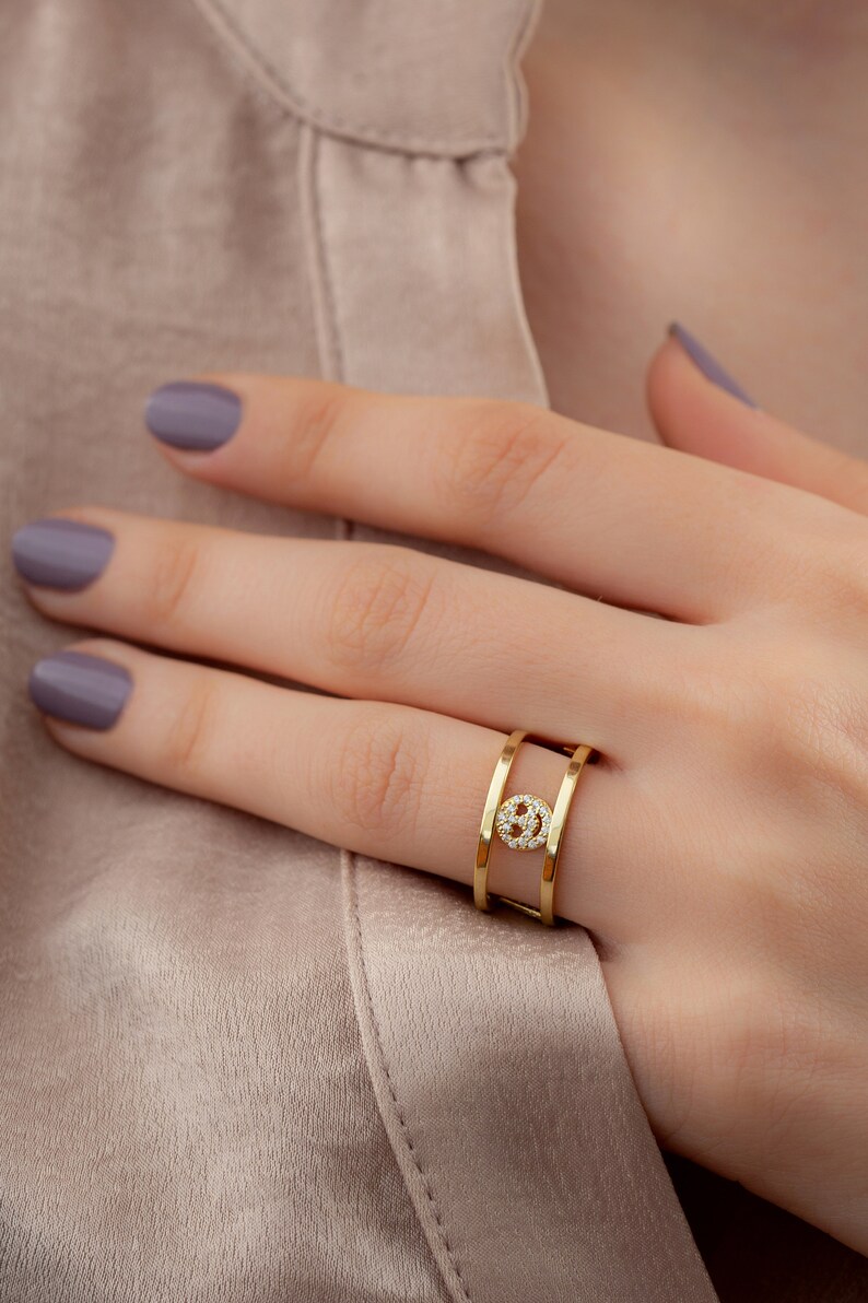 Gold Diamond Name Ring 10k 14k 18k Gold Custom Diamond | Etsy