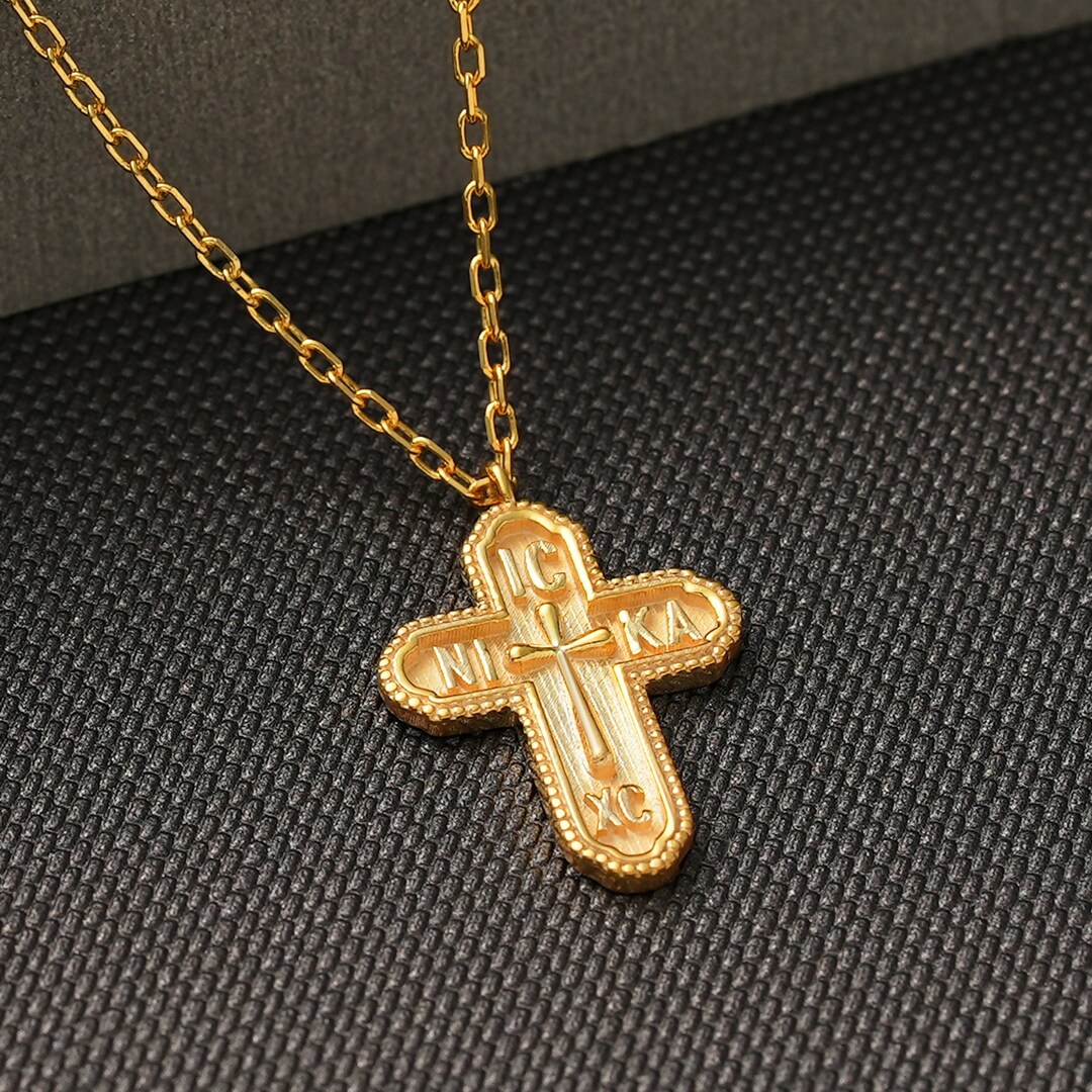 Eastern Byzantine ICXC NIKA Cross Necklace, Orthodox Cross Pendant ...