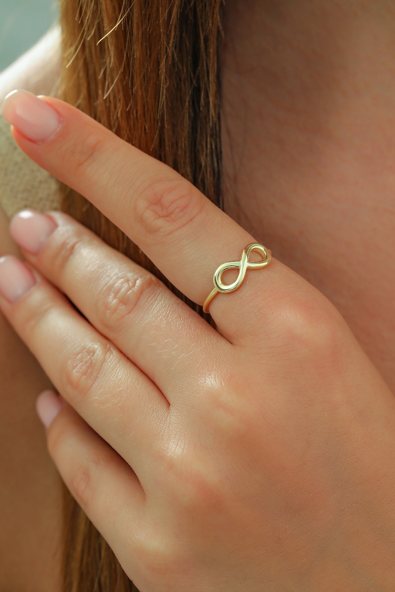 14k Solid Gold Infinity Promise Ring Minimalist Forever Love - Etsy