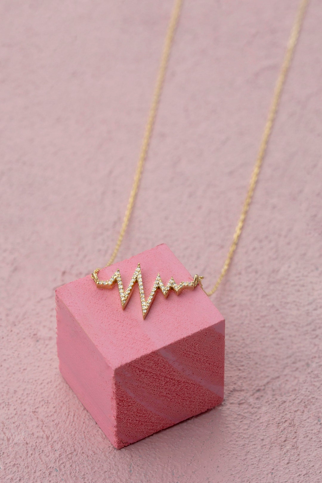 Gold Heart Beat Ekg Necklace, Gift for Doctor and Nurse, Medical ...