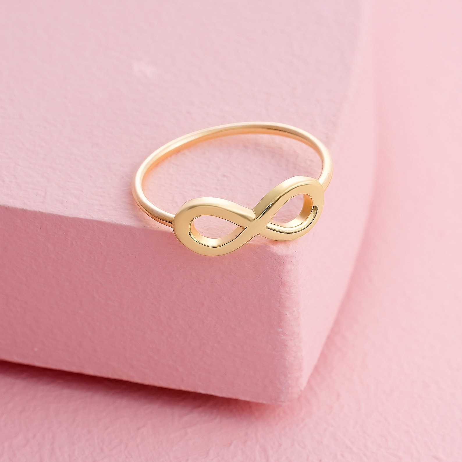 14k Solid Gold Infinity Promise Ring Minimalist Forever Love - Etsy