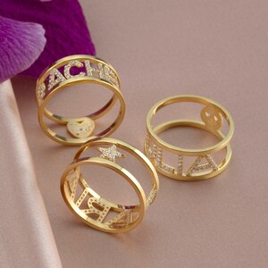 Diamond Name Ring, 10k 14k 18k Gold Diamond Custom Name Ring ...