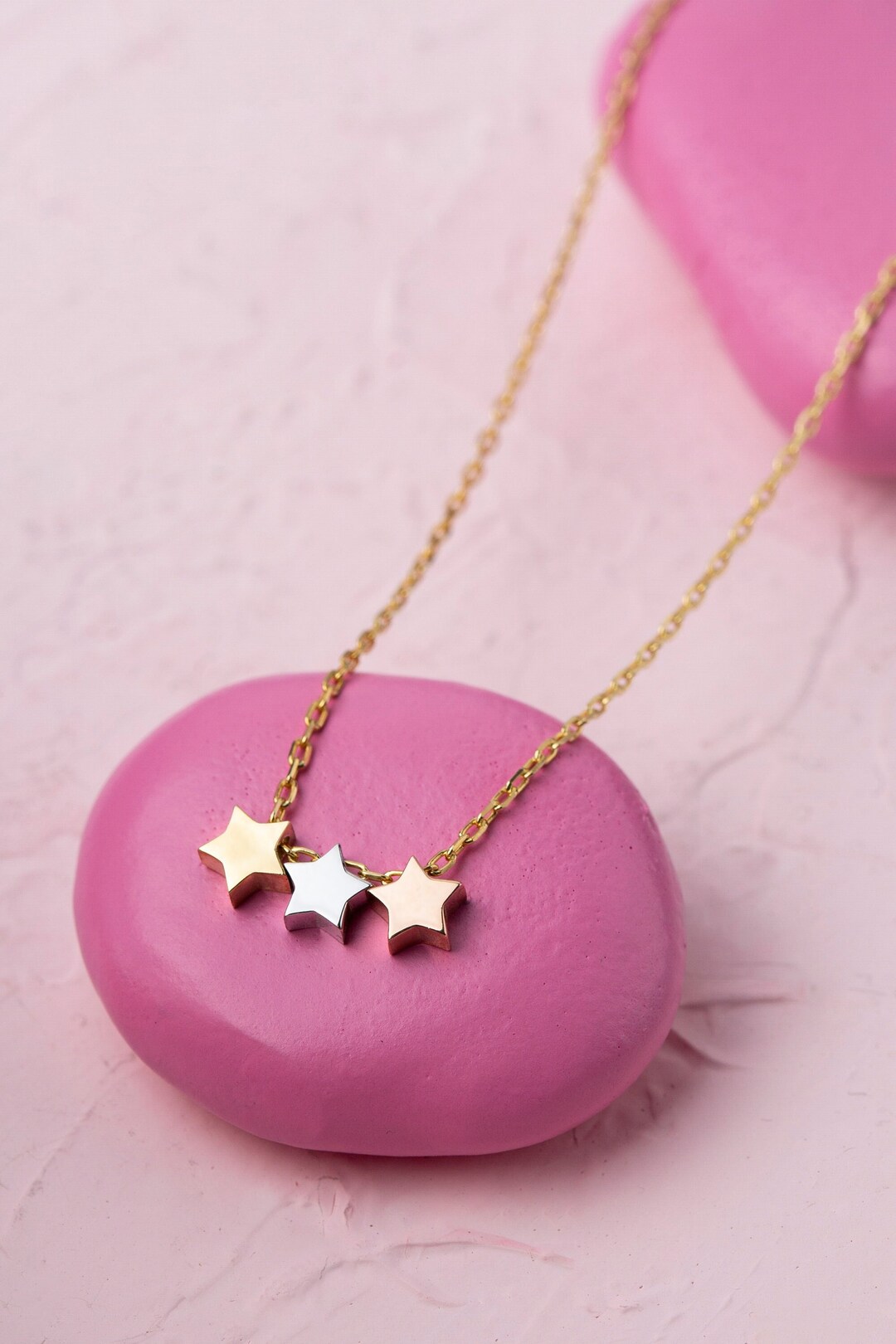 10k 14k 18k Solid Gold Star Necklace, Dainty Minimal Tiny Star Necklace ...