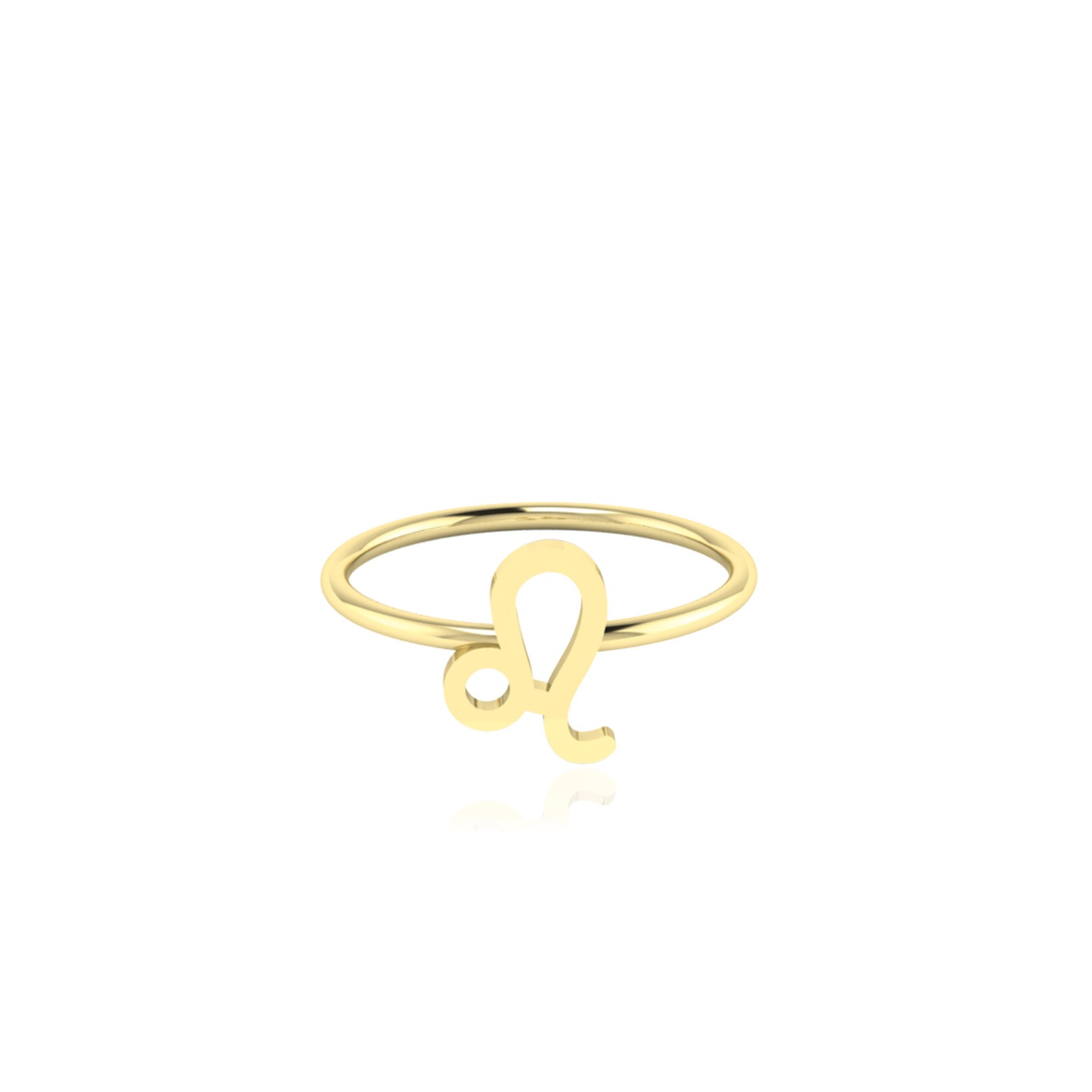 14k 18k 10k Solid Gold Leo Zodiac Sign Ring Dainty Astrology - Etsy