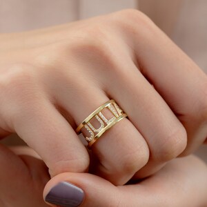 Gold Diamond Name Ring, 10k 14k 18k Gold Custom Diamond Wedding Band ...