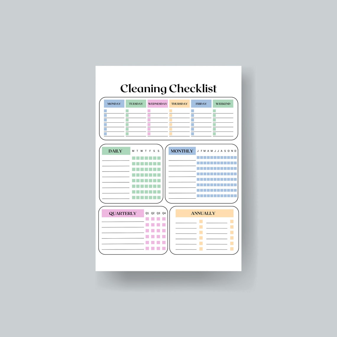 Cleaning Checklist Customizable | Fillable PDF Download for Ipad, Print ...