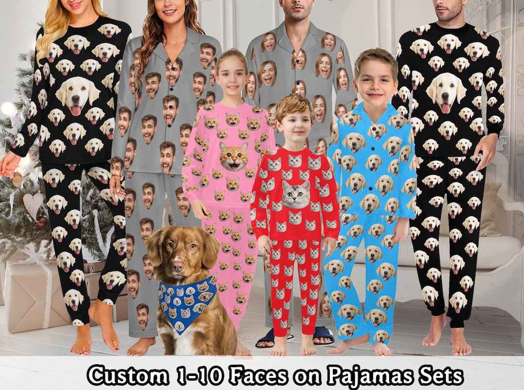 Custom Pet Pajamas, Personalized Photo Pajamas, Matching Dogs Pajamas ...